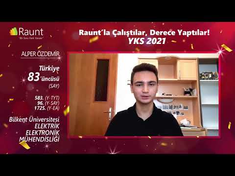 YKS 2021'de Raunt'la Derece Yapanlar - YKS Türkiye 83'üncüsü (Y-SAY) - Alper Özdemir