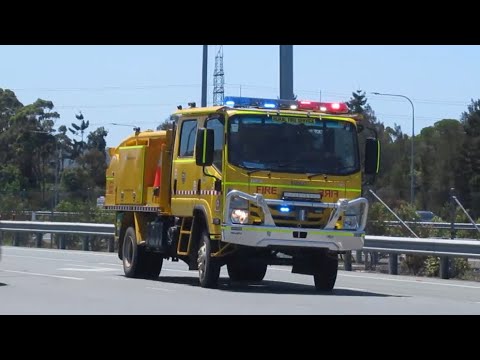 QFRS | RFS multiple units responding to a large vegetation fire - YouTube