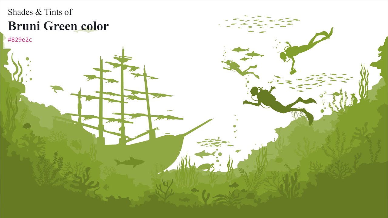 Shades & Tints of Bruni Green color #829e2c A Warm Green color #738c27 ...