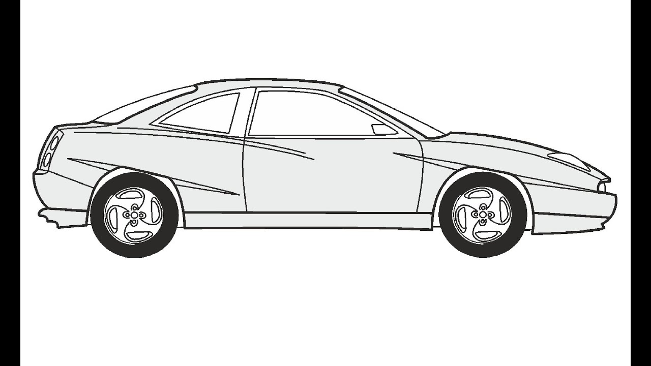 How to Draw a Fiat Coupe / Как нарисовать Fiat Coupe - YouTube