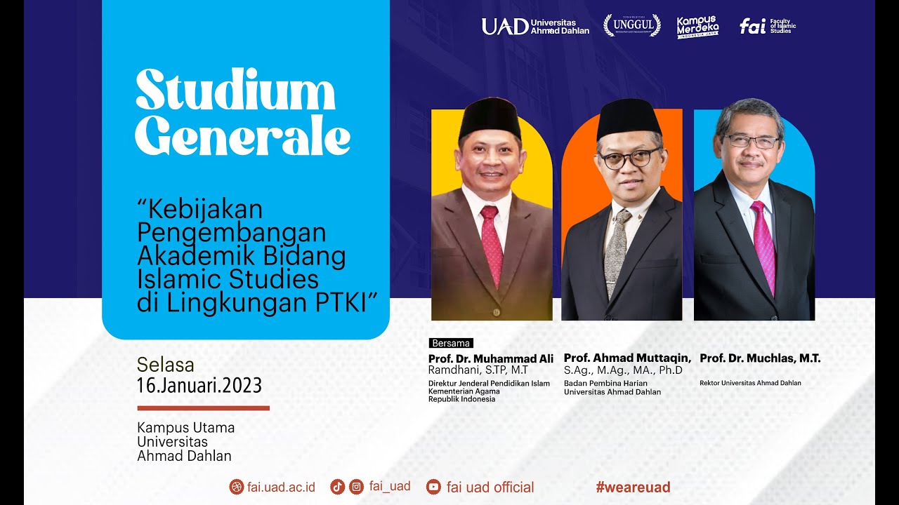 Studium Generale Bersama Prof. Dr. Muhammad Ali Ramdhani, S.TP., M.T ...