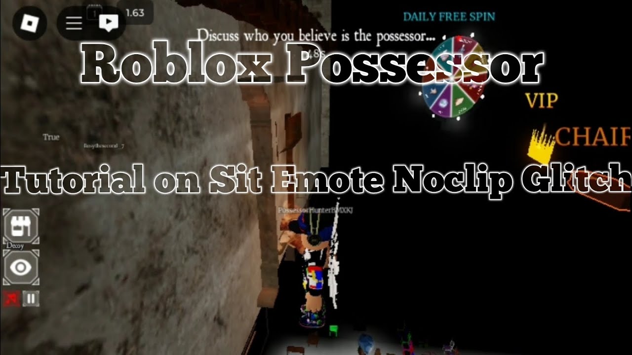 Roblox Possessor | How to Noclip Through Walls using the Sit Emote # ...