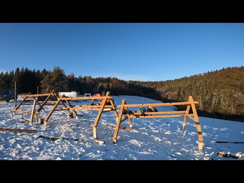 How to defrost water pipes, next two solar panels stands put on - YouTube