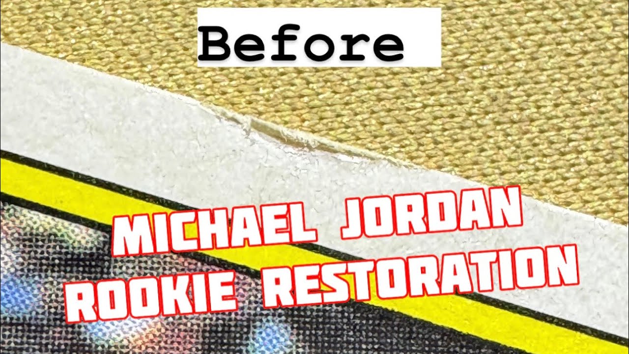 Michael Jordan Rookie: Restoring Edges & Corners on a 1986 Fleer - YouTube