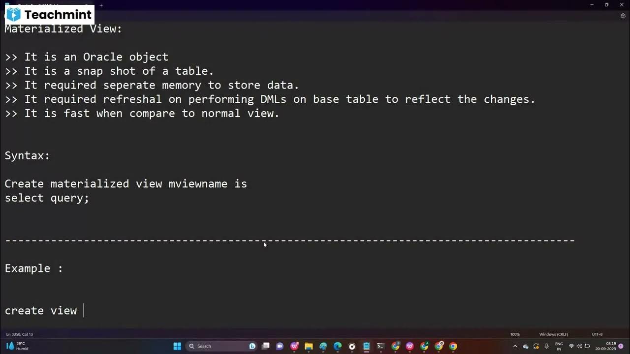 Oracle Views and its type - YouTube