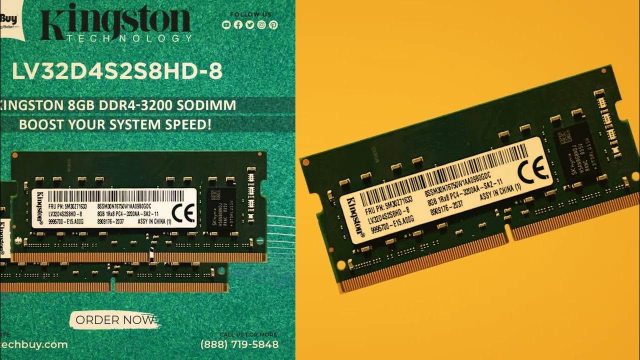 LV32D4S2S8HD-8 Kingston 8GB DDR4-3200MHz SODIMM 1Rx8 CL22 Memory - YouTube