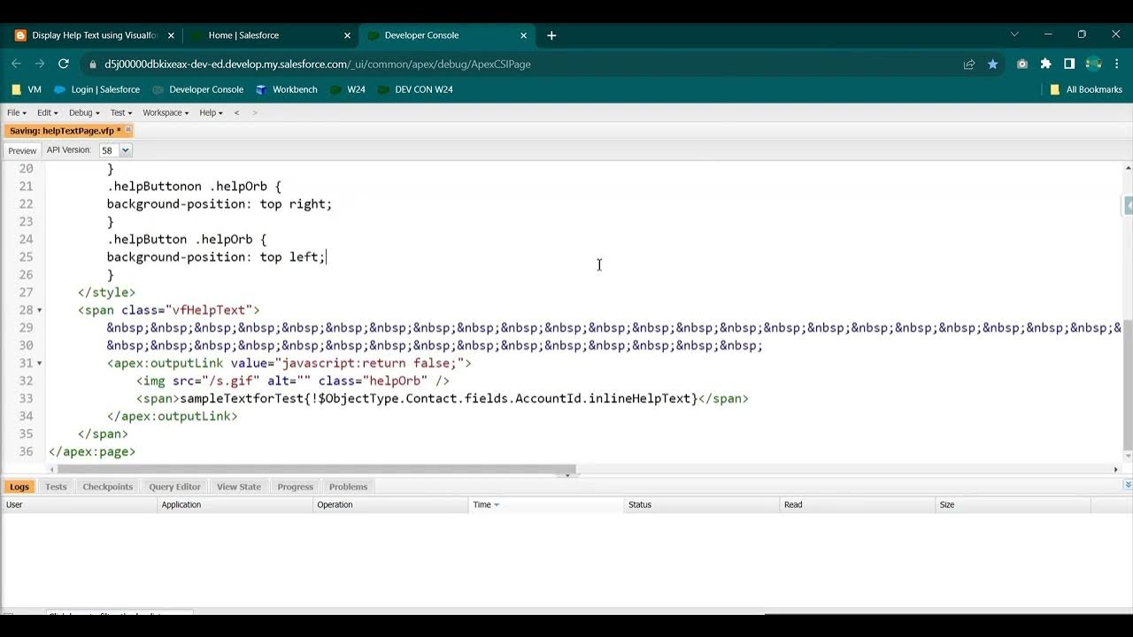Display Help Text Using Visualforce Page Insalesforce Youtube