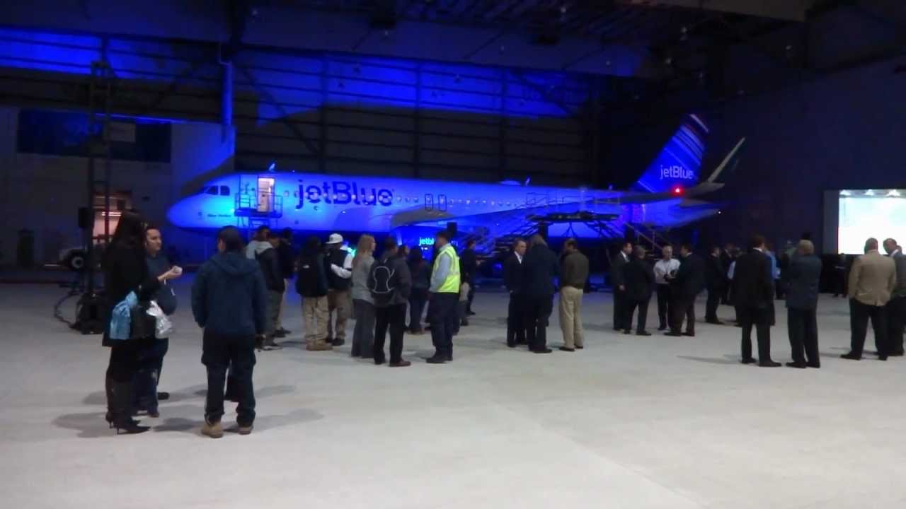 JetBlue Airways Sharklet Ceremony at JFK Hanger 81 (Video without ...