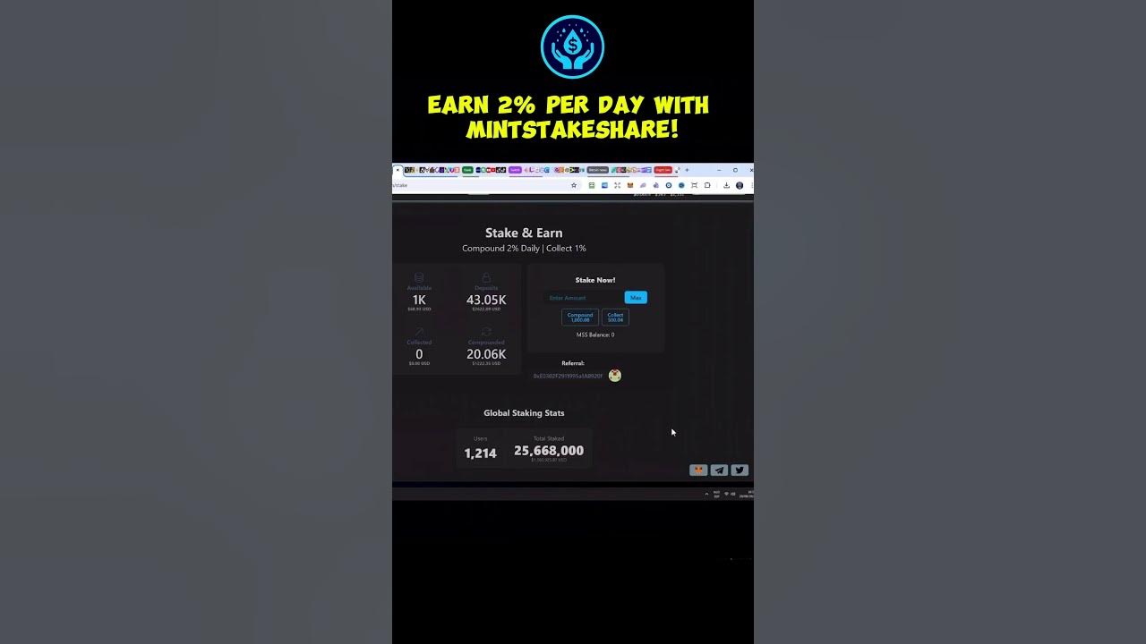 Earn 2% per day with MintStakeShare! Best ROI Dapp in 2024! - YouTube