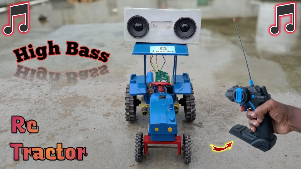 How To Make Rc Tractor With Mini Dj Speaker Box || Build A Rc Tractor ...
