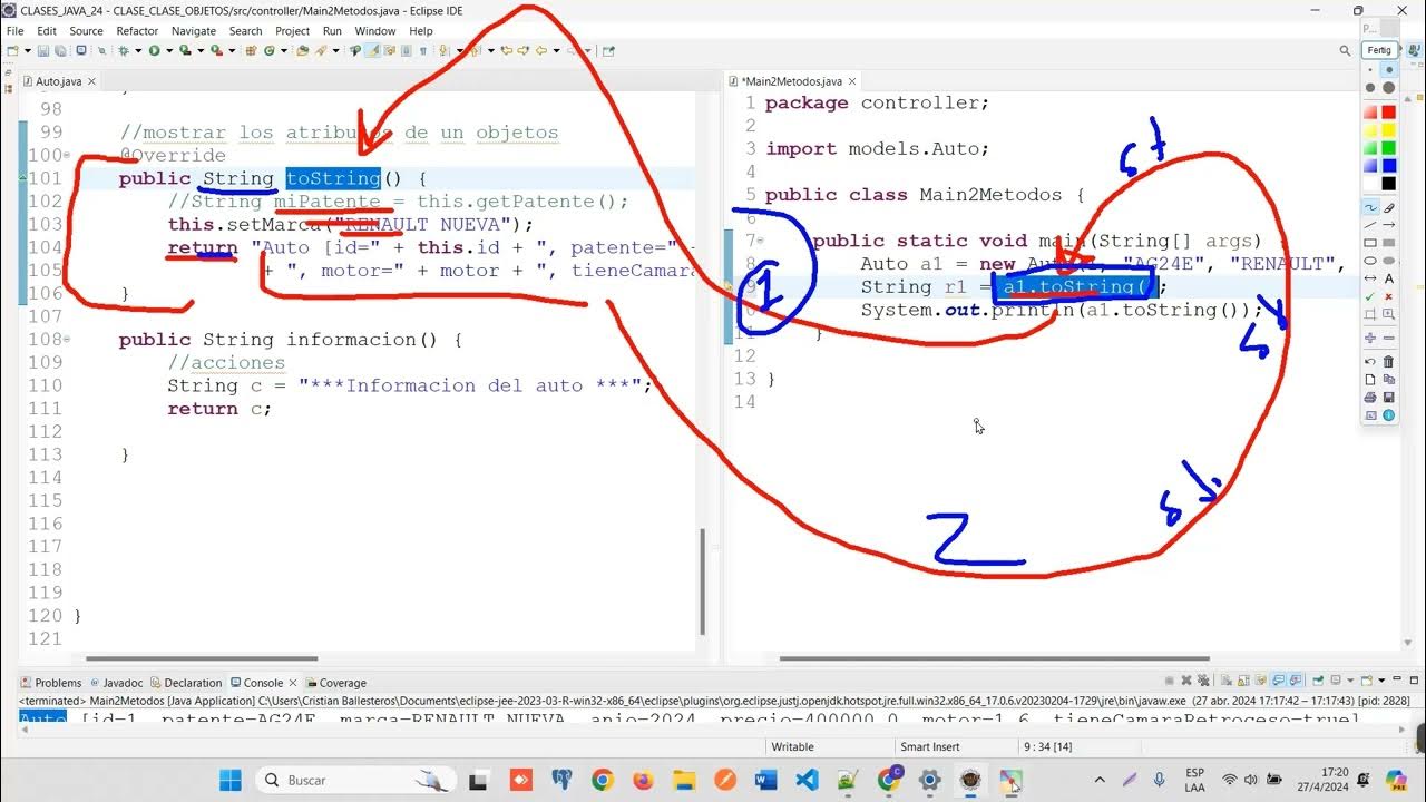 JAVA Metodos return dentro de una Clase como crear y llamarlos - YouTube