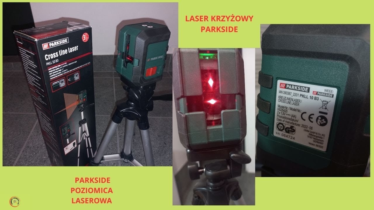 Laser krzyżowy Parkside, poziomica laserowa, test. - YouTube