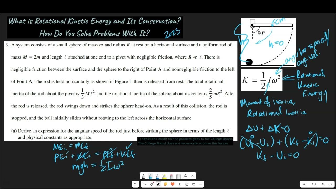 AP Physics C Mechanics (+AP Phys 1) How to Solve Conservation of Rotational Kinetic Energy ...