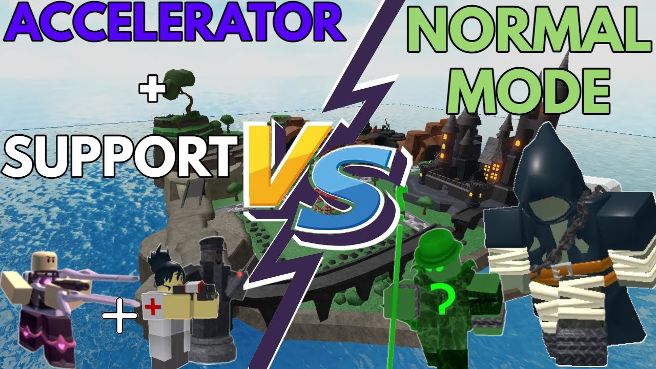 ONE ACCELERATOR VS NORMAL MODE + SUPPORT | ROBLOX Tower Defense ...