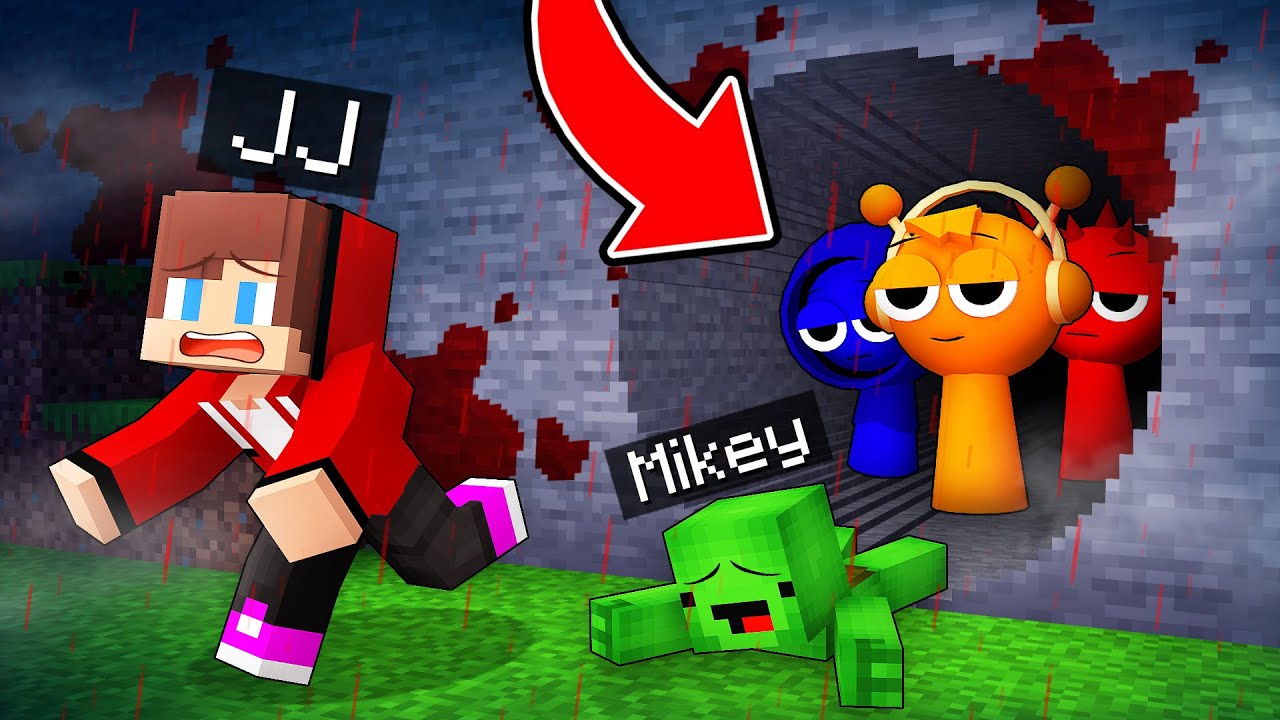 JJ and Mikey Escape From EVIL SPRUNKI Tunnel in Minecraft - Maizen - YouTube