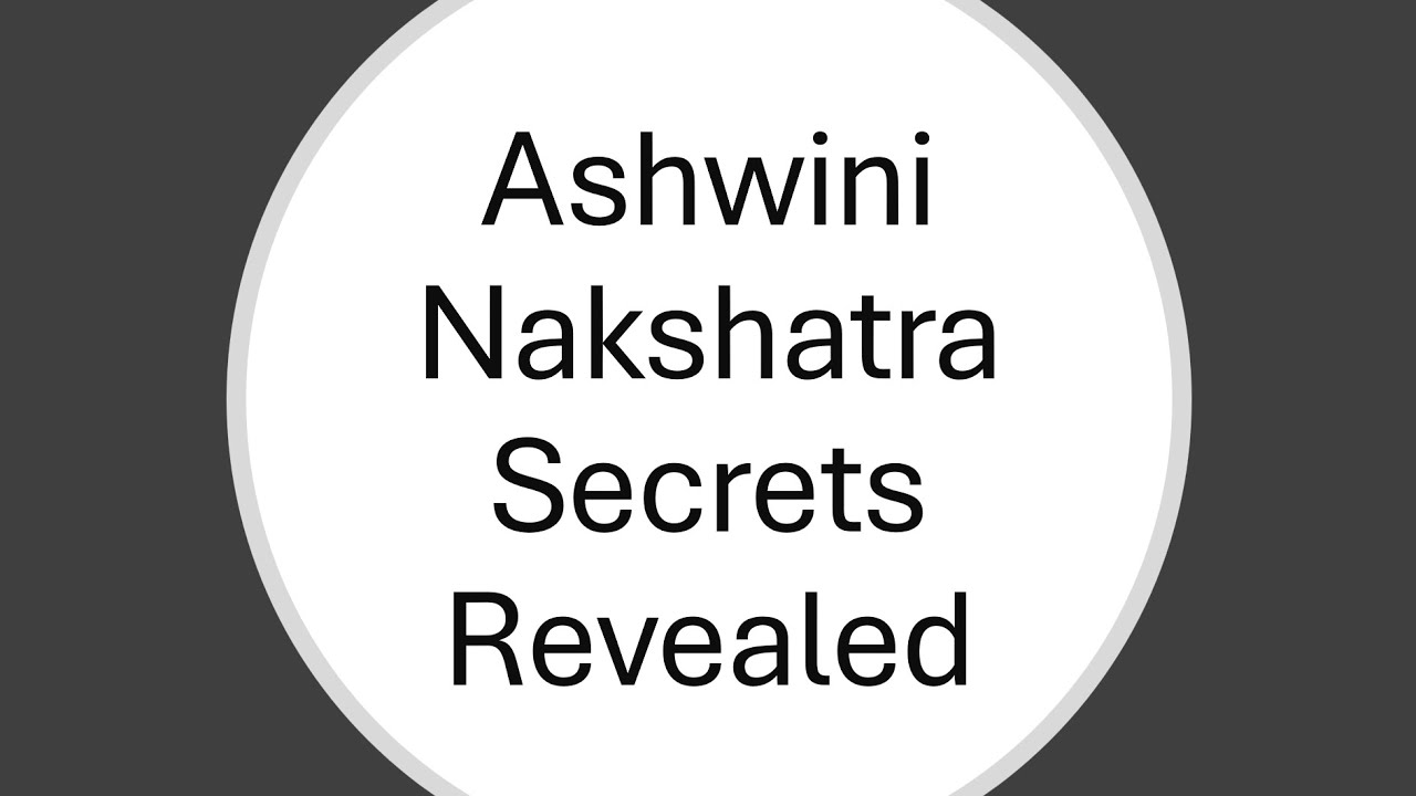 Ashvini Nakshatra Secrets Revealed!!! - YouTube