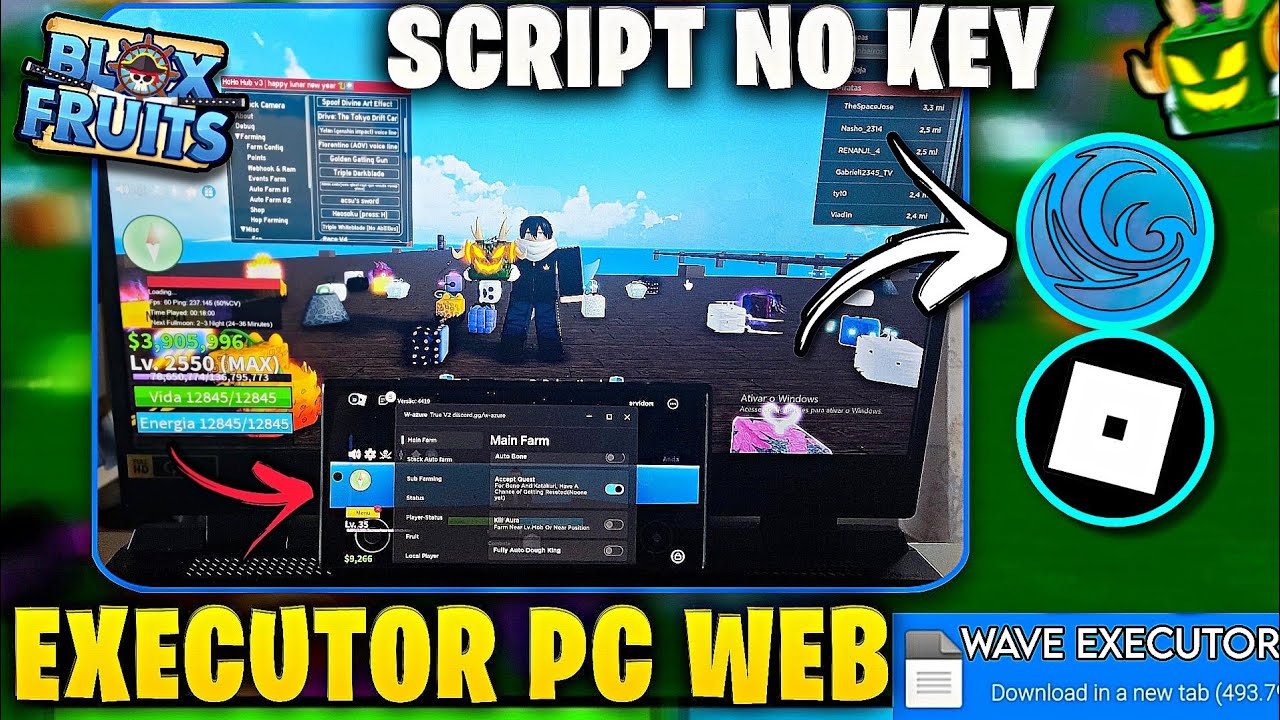 🤯PEGA TUDO! Executor ATUALIZADO Pc Wave Roblox Web + 🍎 Script SEM KEY Blox Fruits para Celular ...