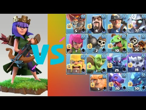 Lvl 85 Archer Queen v/s all elixir troops || PT-1 - YouTube