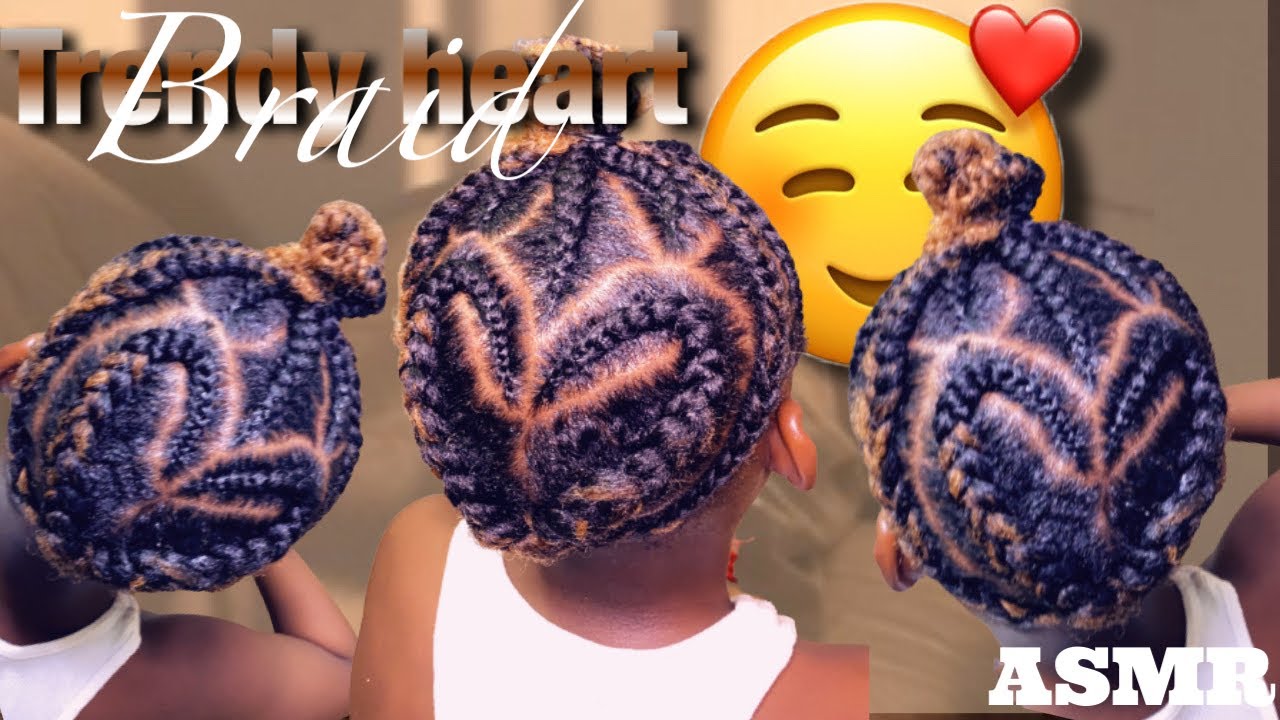 ASMR|| hair braiding ||hair play ||trendy heart braid design - YouTube