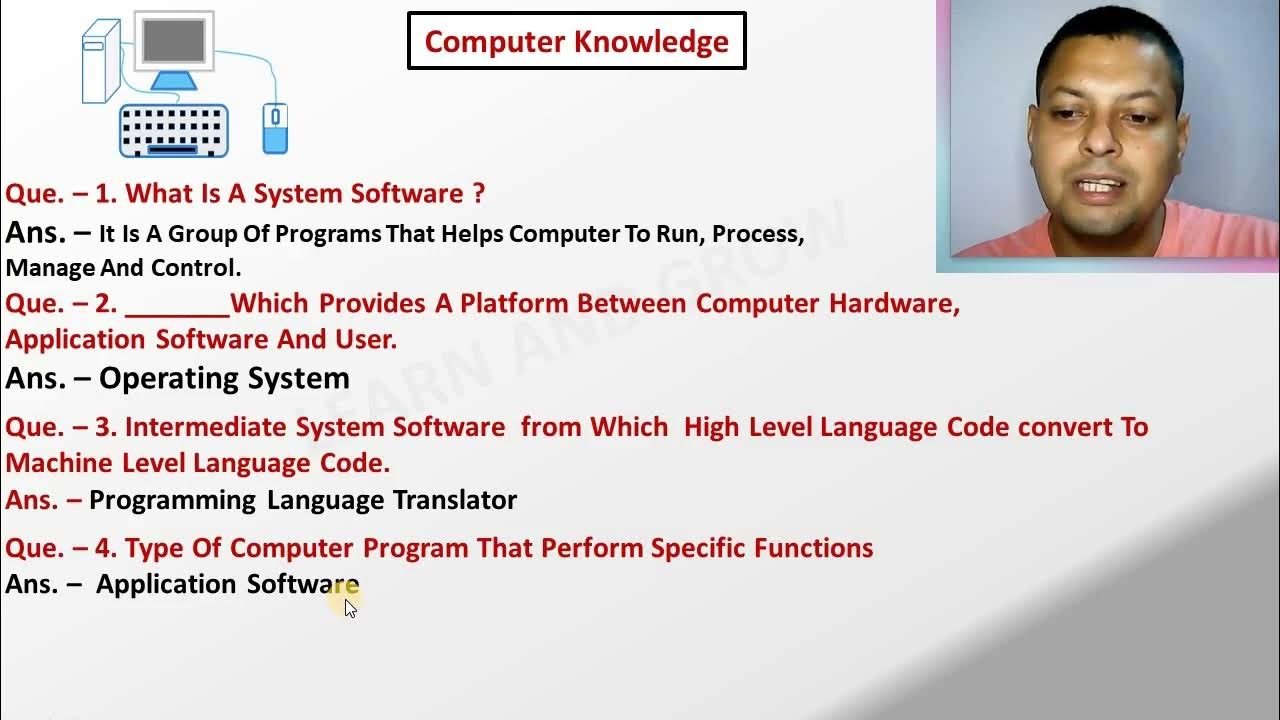 Computer Basics : Questions And Answers | Class- 4 | Computer Knowledge ...