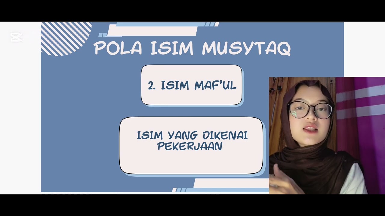 pengajaraan tentang Pola Isim Musytaq (UTS bahasa arab) - YouTube