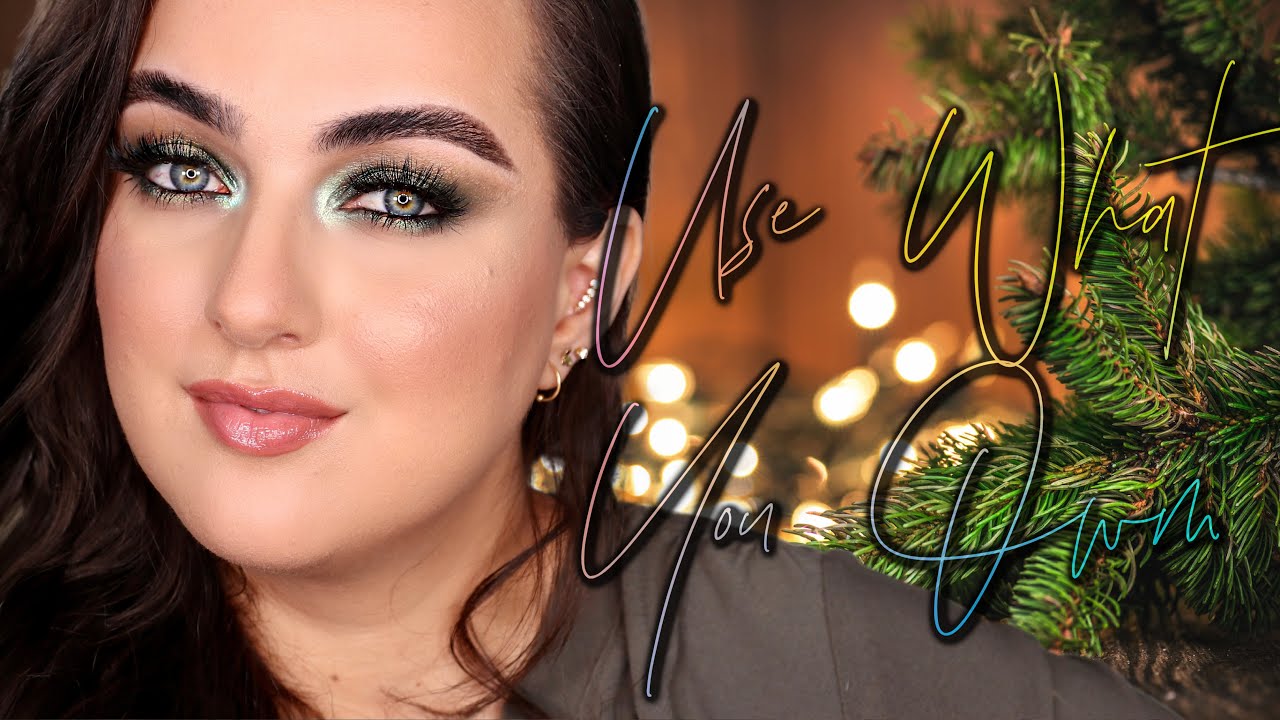HOLIDAY SULTRY GREEN SMOKEY EYE! FULL FACE OF PRODUCTS YOU ALREADY OWN ...