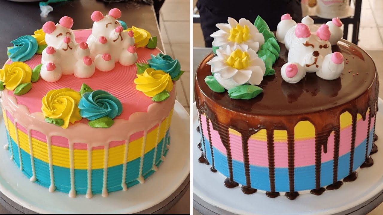 Pasteles de colores sencillos | Nuevos diseños de decocción de tortas ...