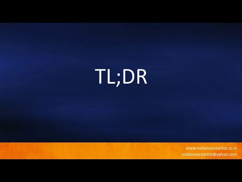 Pronunciation and full form of the term(s) "TL;DR". - YouTube
