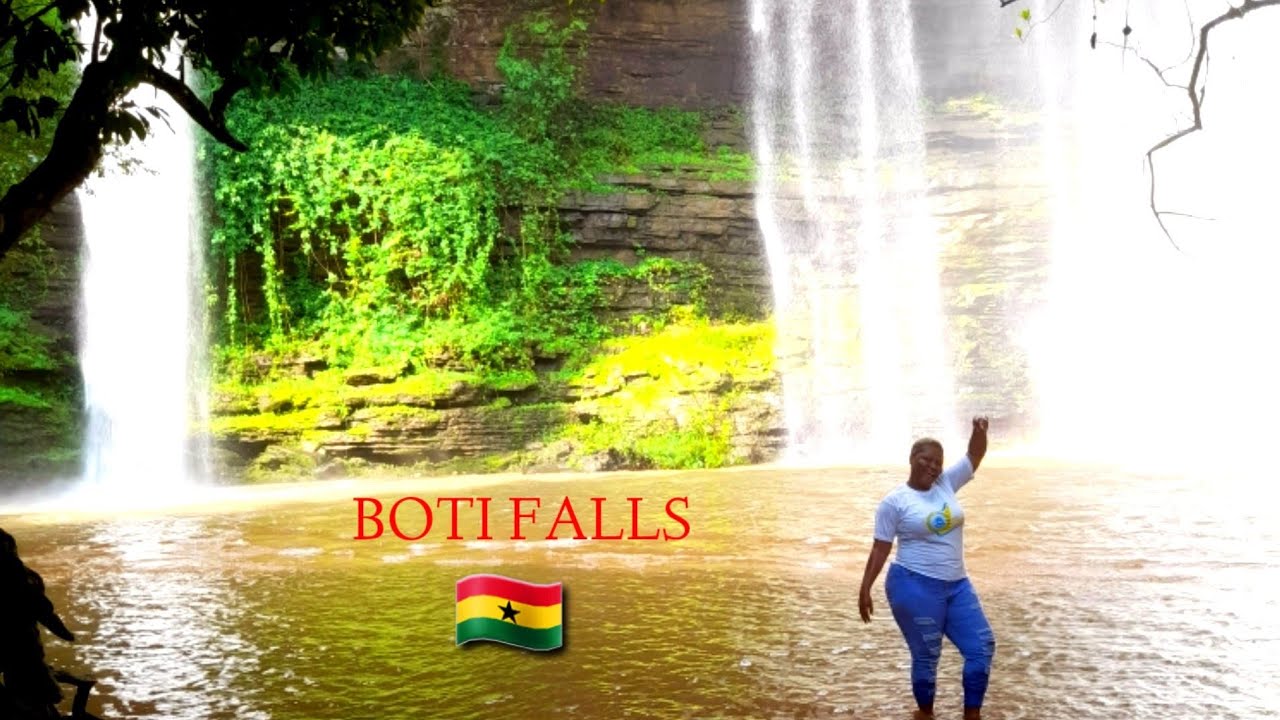 The FAMOUS TWIN WATERFALL In Ghana🇬🇭A trip to Boti Falls,Ancient Cave ...