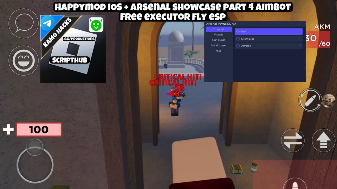 ROBLOX HAPPYMOD IOS + AUTOCLICKER SHOWCASE ARSENAL SCRIPT MOBILE OP ...