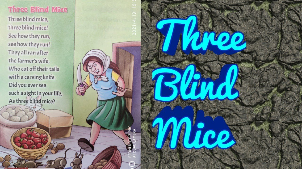 Three Blind Mice( poem) for kids animated Class UKG - YouTube