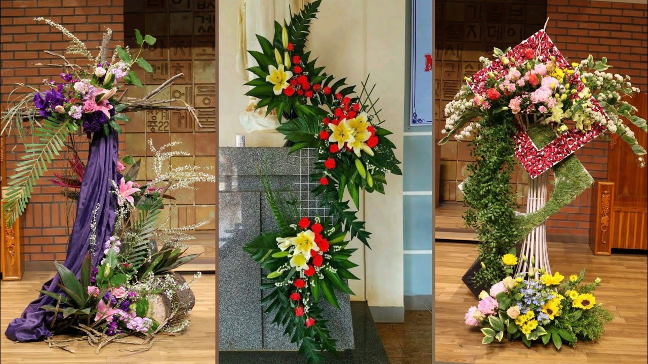 unique gorgeous magnificent Church flower decoration and arrangement ...