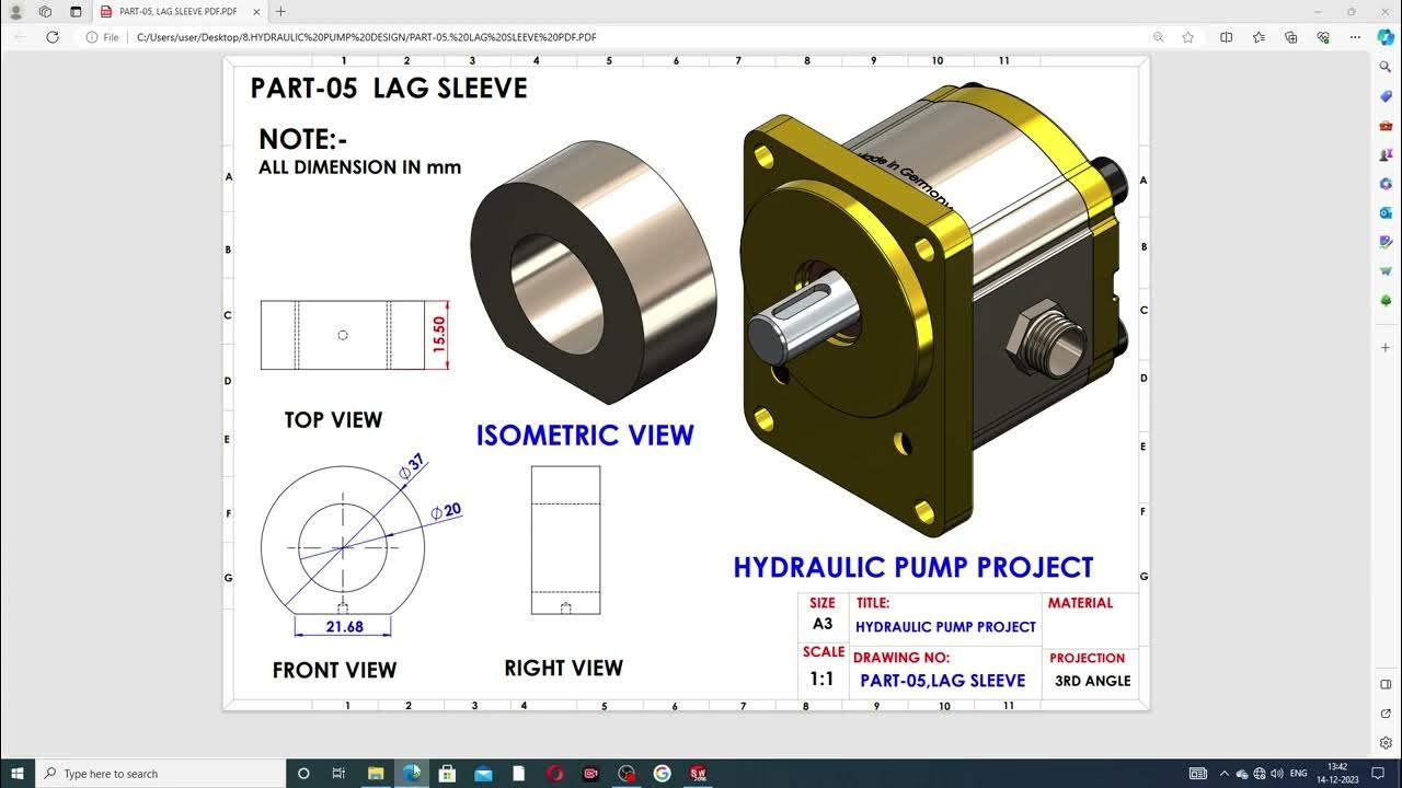 HYDRAULIC PUMP PROJECT LECTURE-05,LAG SLEEVE - YouTube