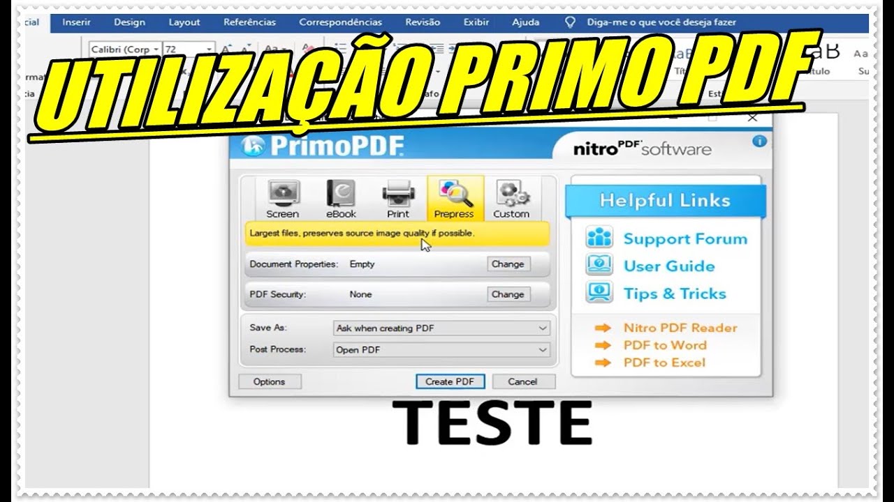 Passo a Passo Completo da Utilização do Software PRIMO PDF [Criar PDF e ...