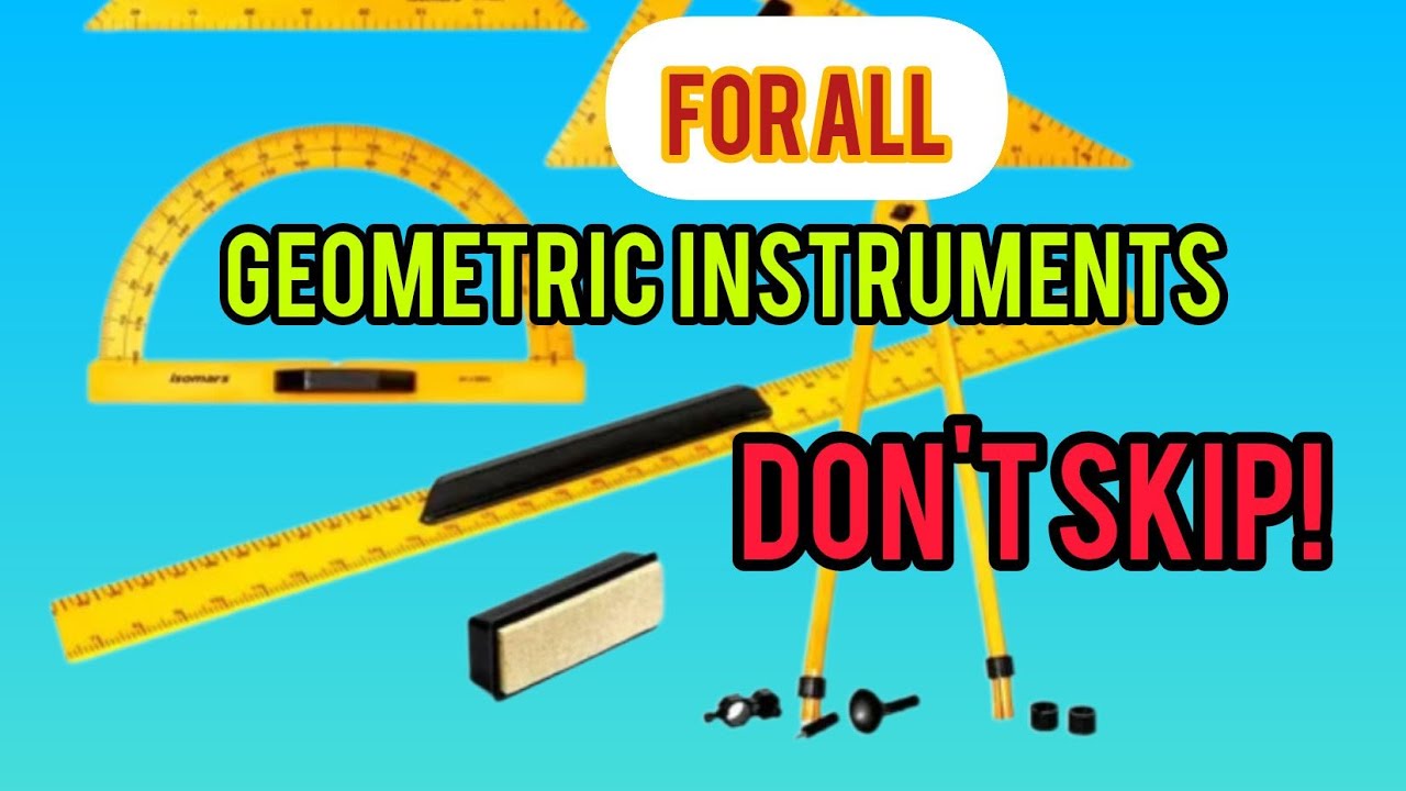 Geometric instrument | Set square, ruler, protractor and compass - YouTube