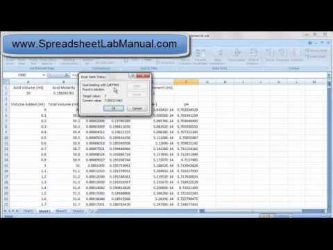 Titration Spreadsheet - YouTube