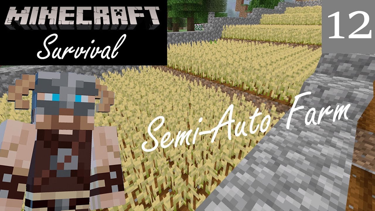 Semi-Auto Crop Farm | Minecraft Survival | Episode 12 - YouTube