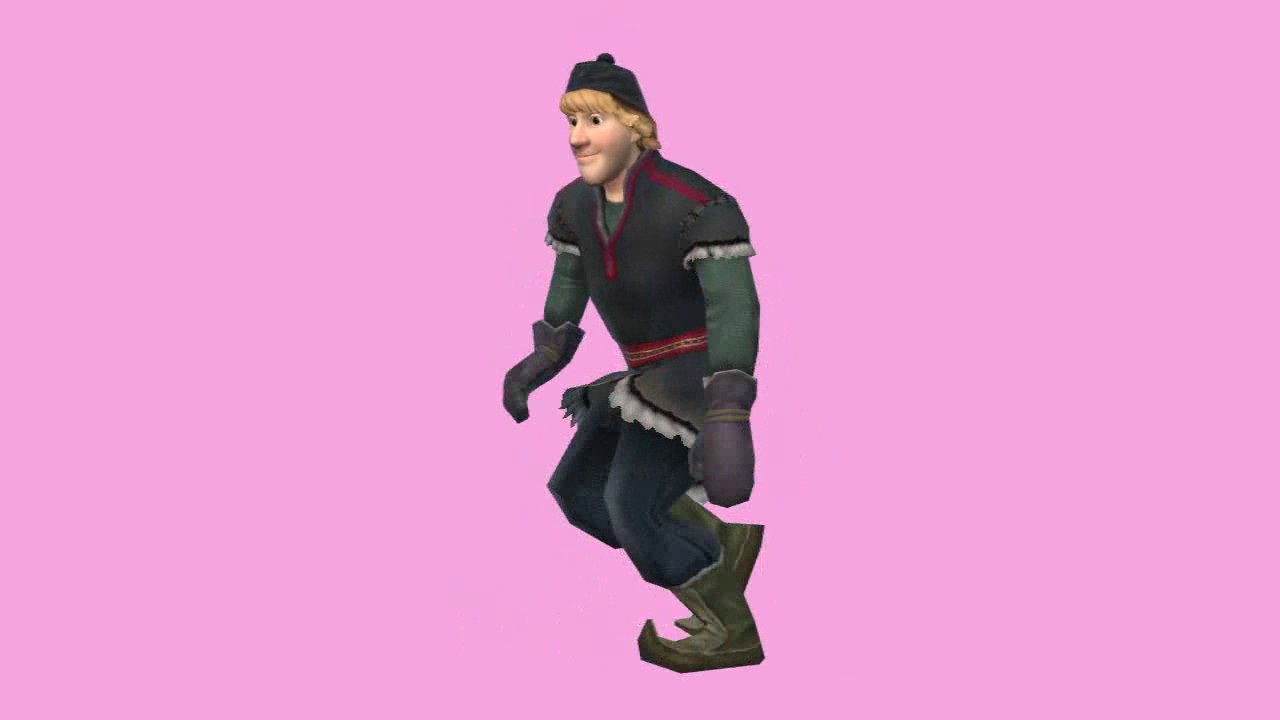 Kristoff run animated right frozen chroma - YouTube