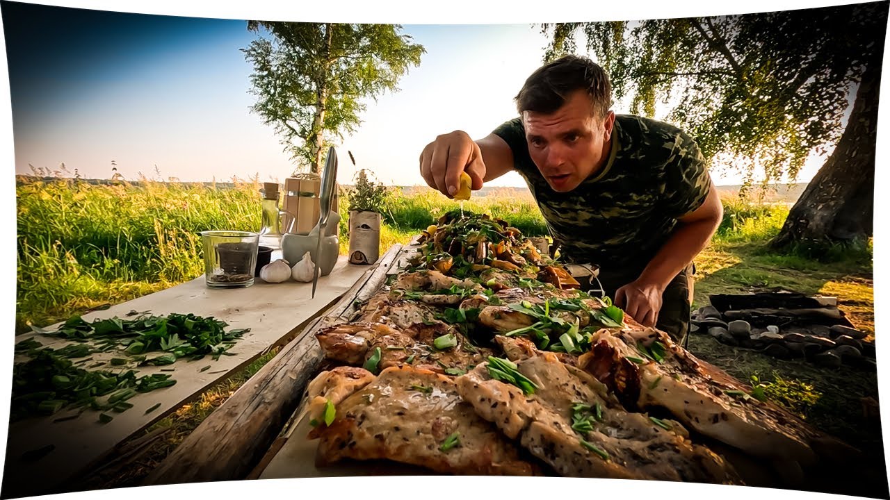 Making WILD Potatoes with Mushrooms and Meat (Cooking in the Forest ...