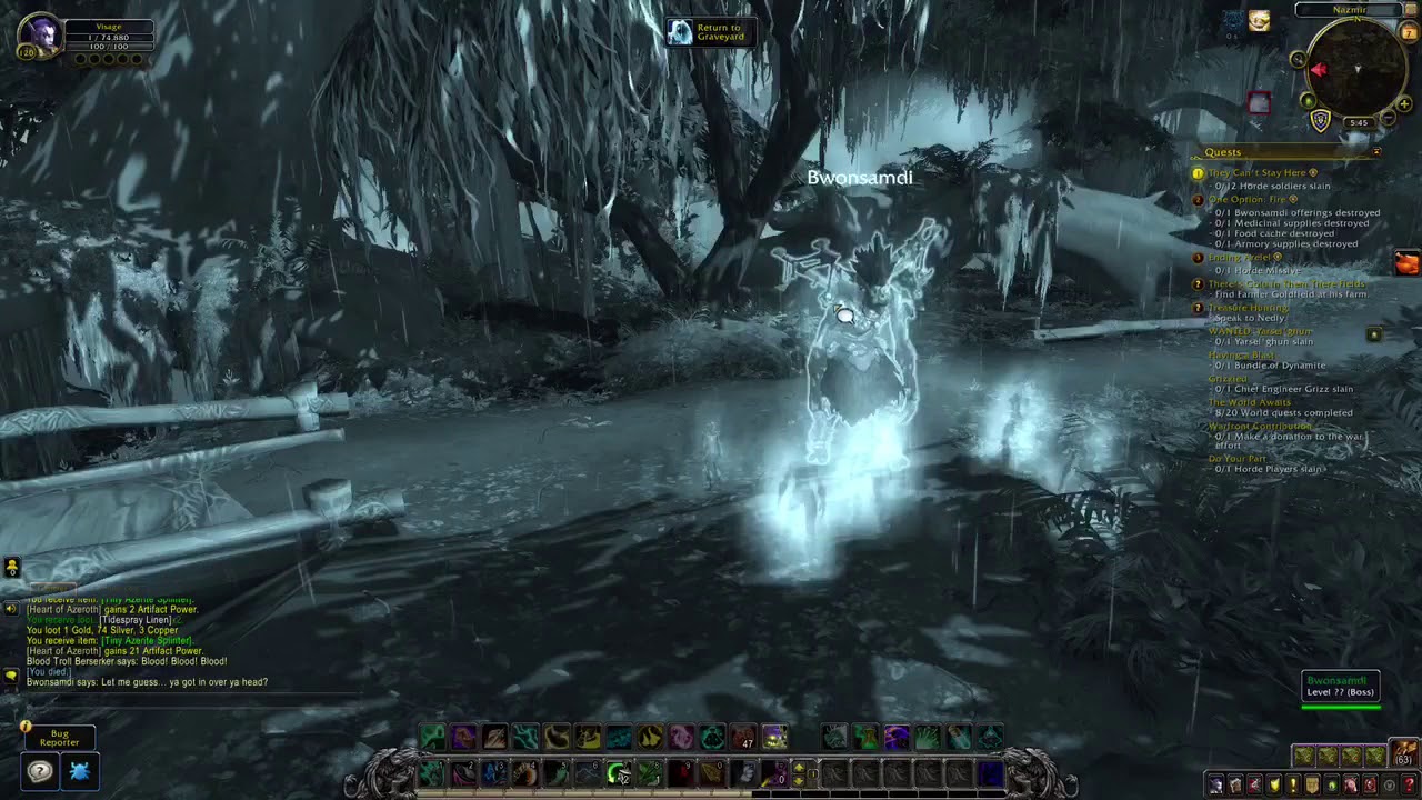 Bwonsamdi for only Spirit Healer in Battle for Azeroth - YouTube