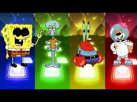 SPONGEBOB EXE🆚 SQUIDWARD 🆚MR KRABS 🆚 SANDY CHEEKS EXE | Tiles Hop EDM ...