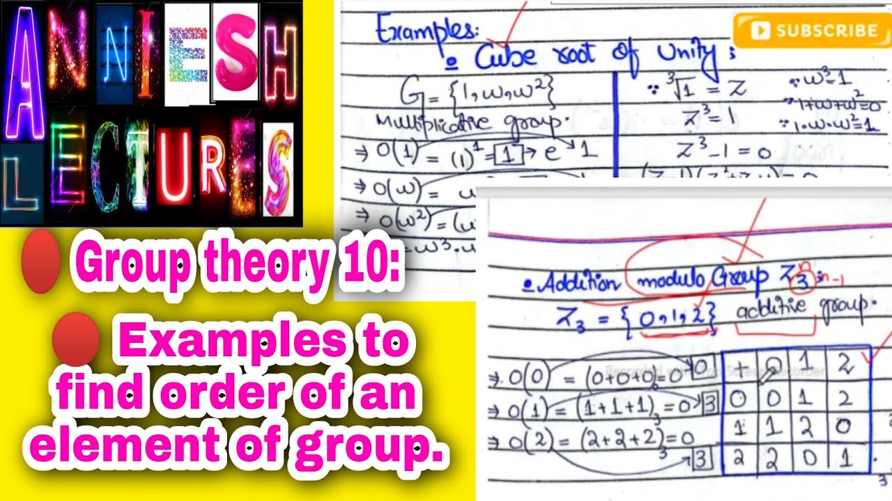 |Group theory#10| Order of an element Explained examples| cube root of ...