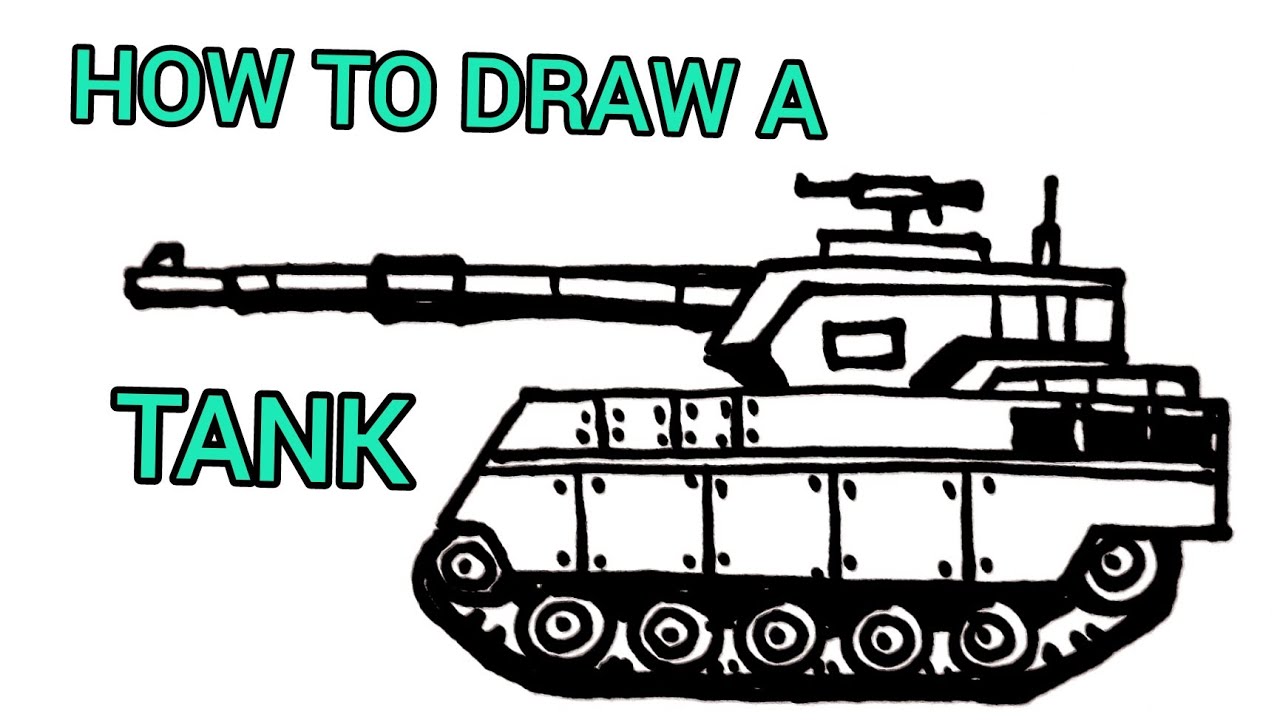 How to draw a realistic tank. สอนวาดรถถัง วาดง่าย,, - YouTube
