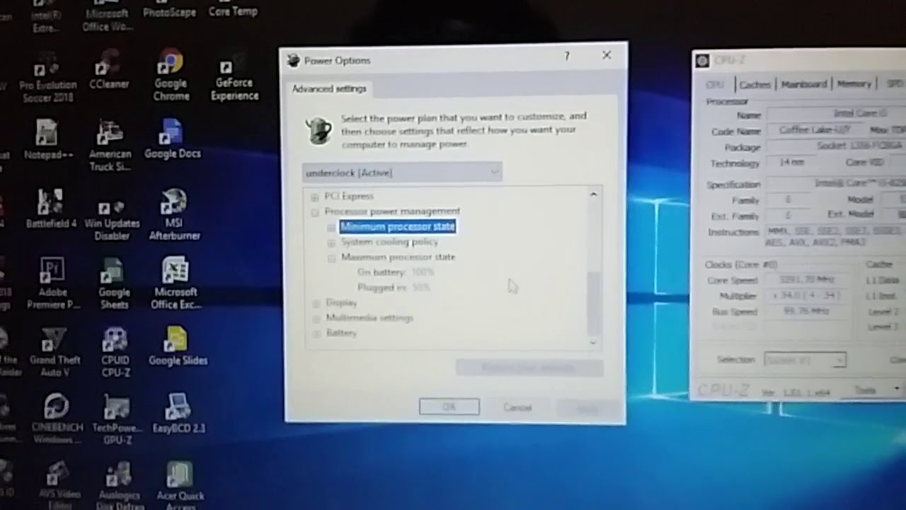 Tutorial Underclock Processor melalui Power Options - YouTube