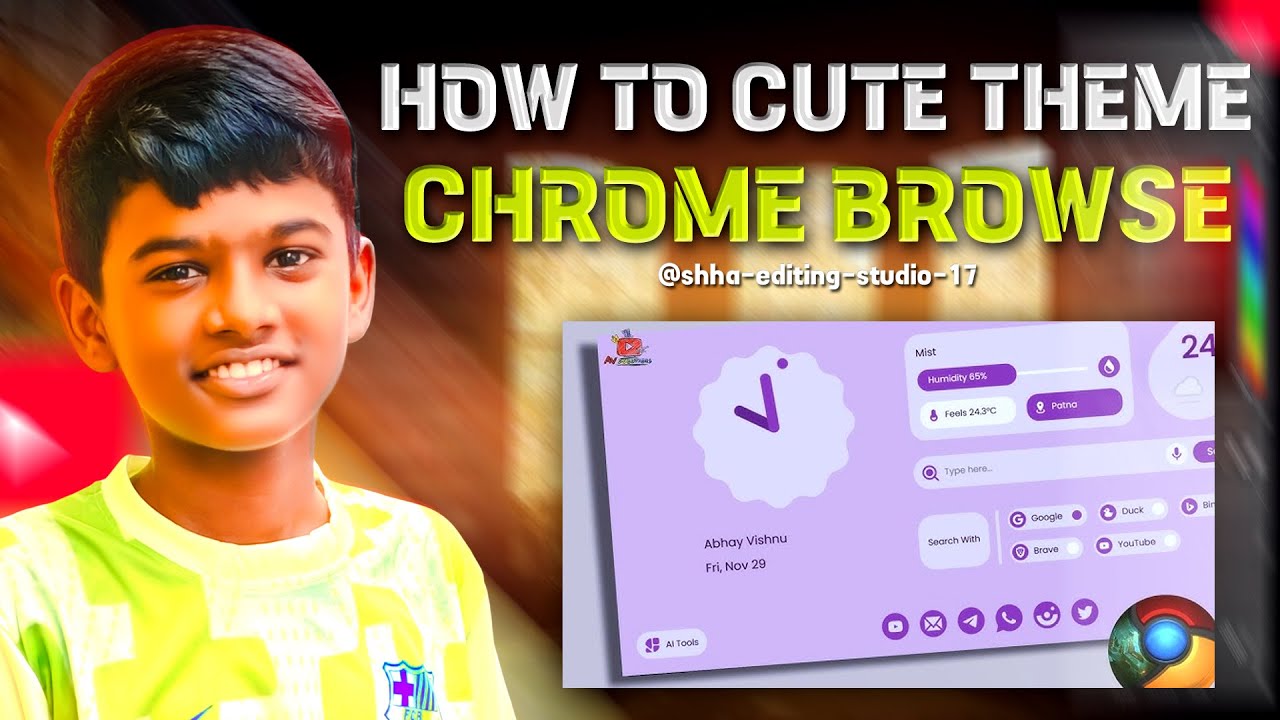 How To Set Google Chrome Theme In Cute - @Shha-Editing-Studio-17 - YouTube