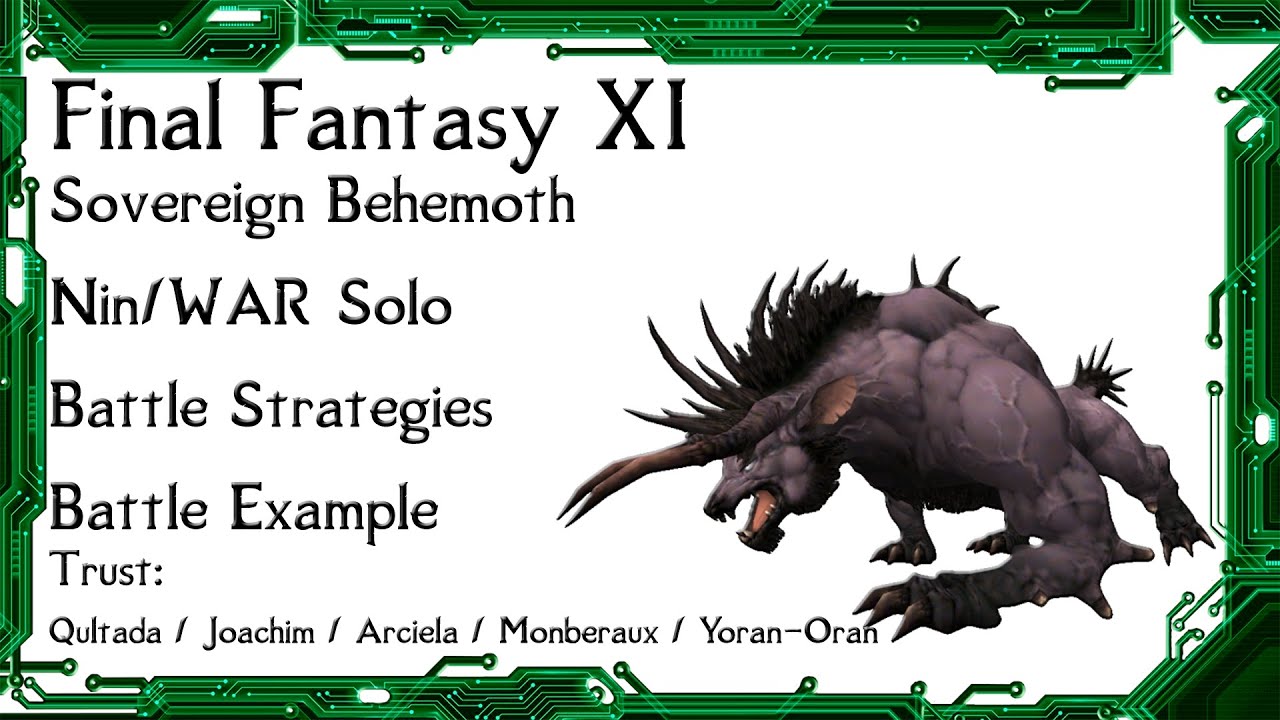 FFXI - Unity Sovereign Behemoth Ninja Solo w/ Trust - YouTube
