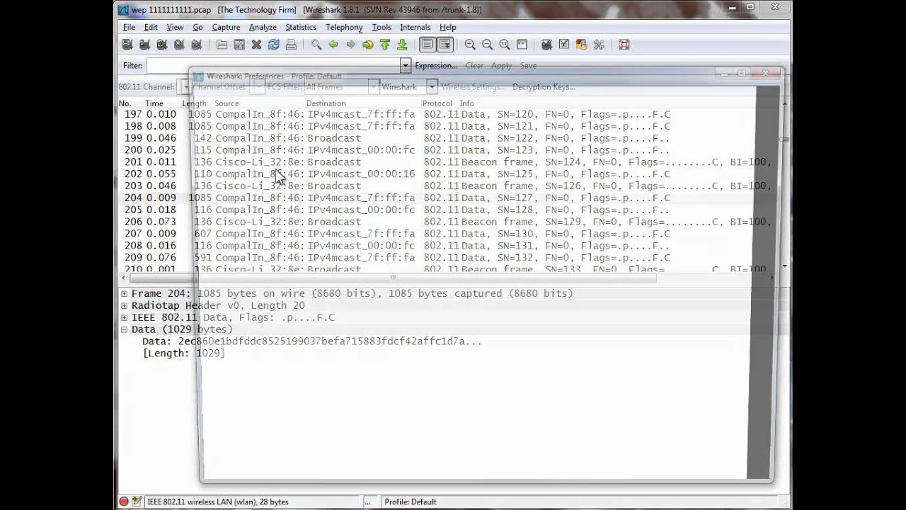 Decrypting a WEP Trace file With Wireshark - YouTube