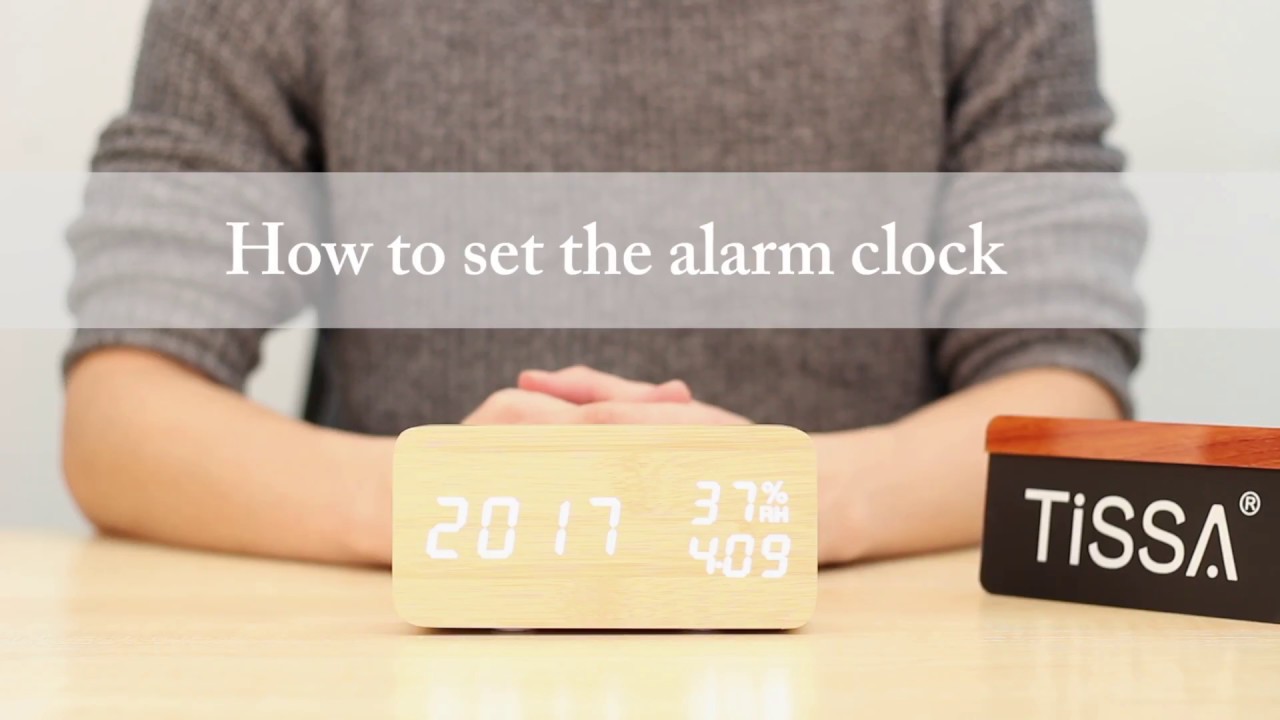TISSA Wooden Alarm Clock NT34 with temperature and humidity-Alarm ...
