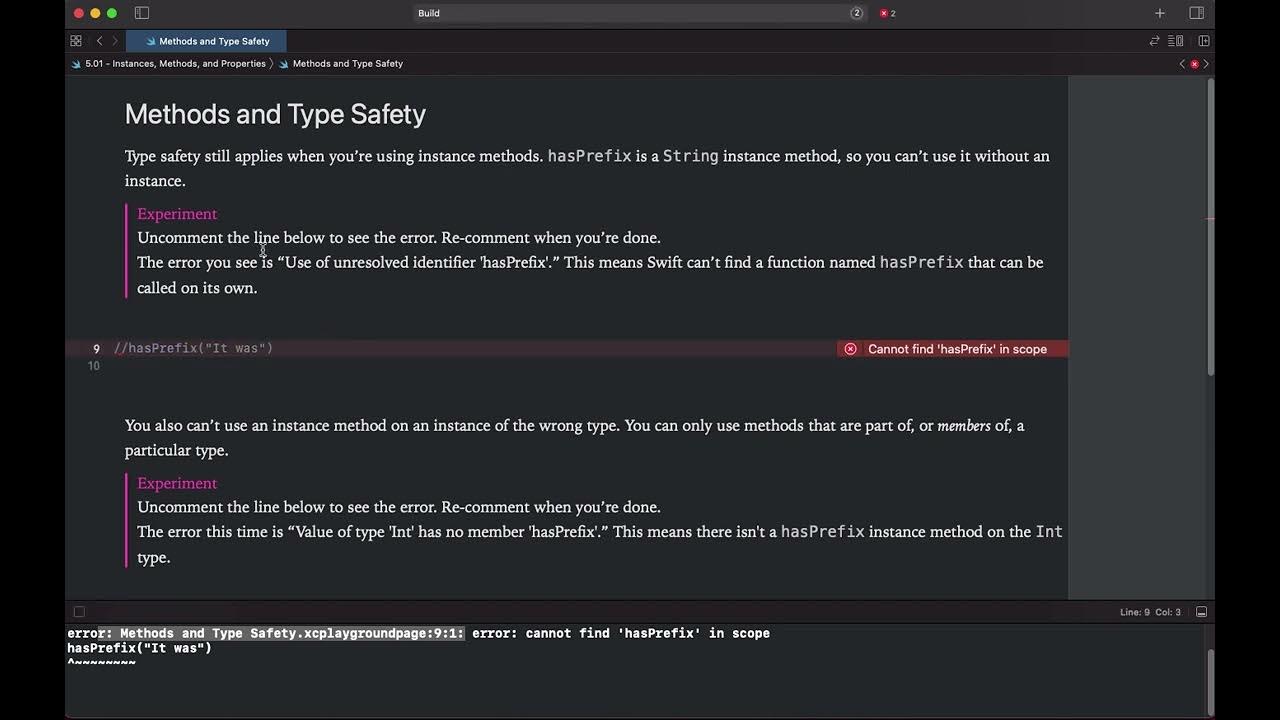 AP CSP Swift - 5.02 - Instances, Methods, and Properties - 5 of 17 - Methods and Type Safety ...