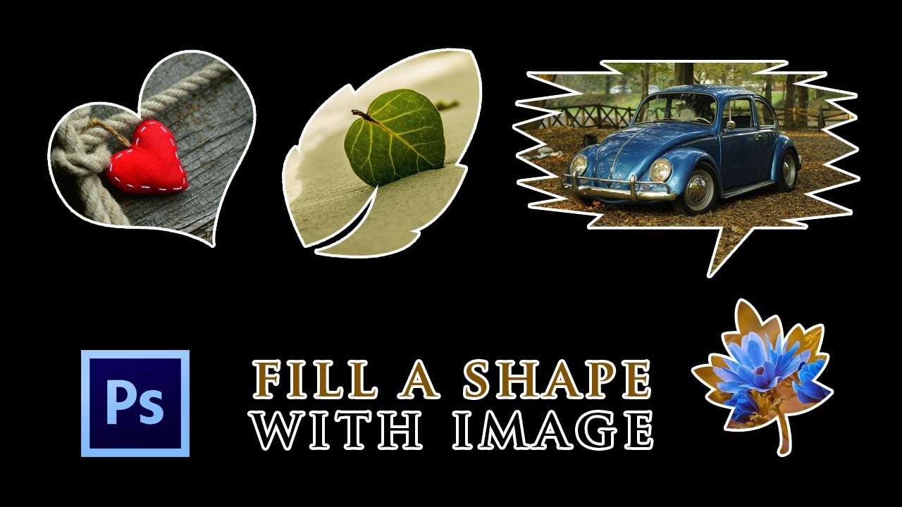 How to fill a shape with image in photoshop | make a custom shape in ...